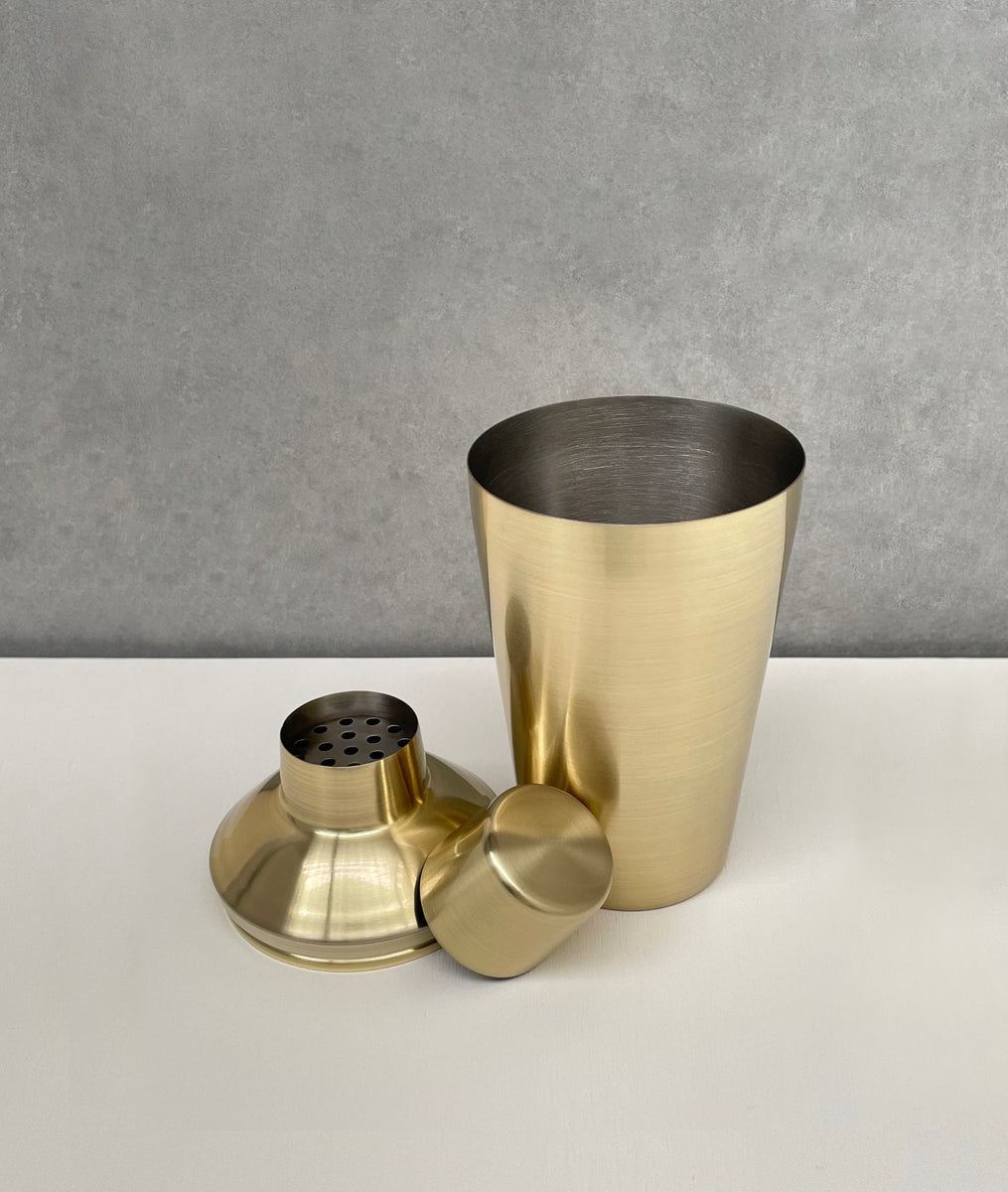 Brushed Gold Cocktail Shaker - 500ml | The Tea Box